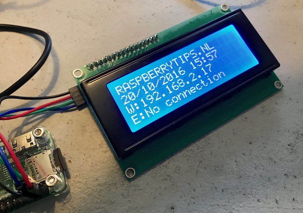 LCD scherm 20x4 met behulp van I2C aansturen • raspberrytips.nl